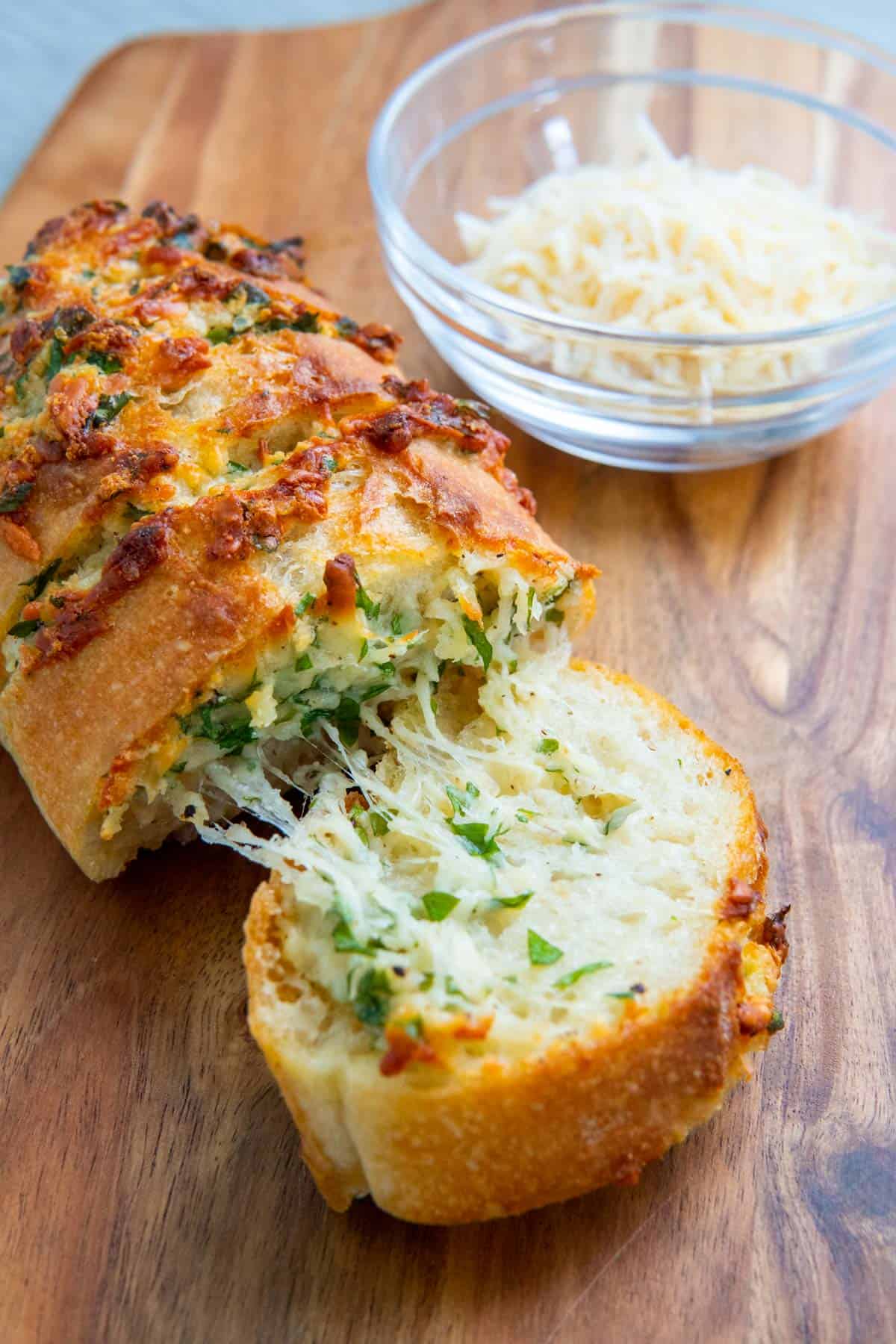 Parmesan Stuffed Garlic Bread Recipe - Salt & Spoon