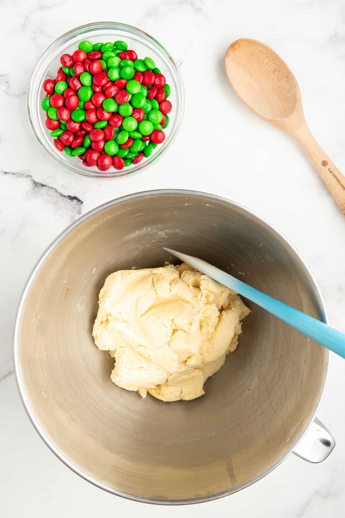 4 Ingredient M&M Christmas Cookies - Salt & Spoon